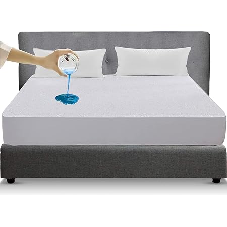 ECOBIZ 100% Cotton Double Waterproof Mattress Protector Double Mattress ...