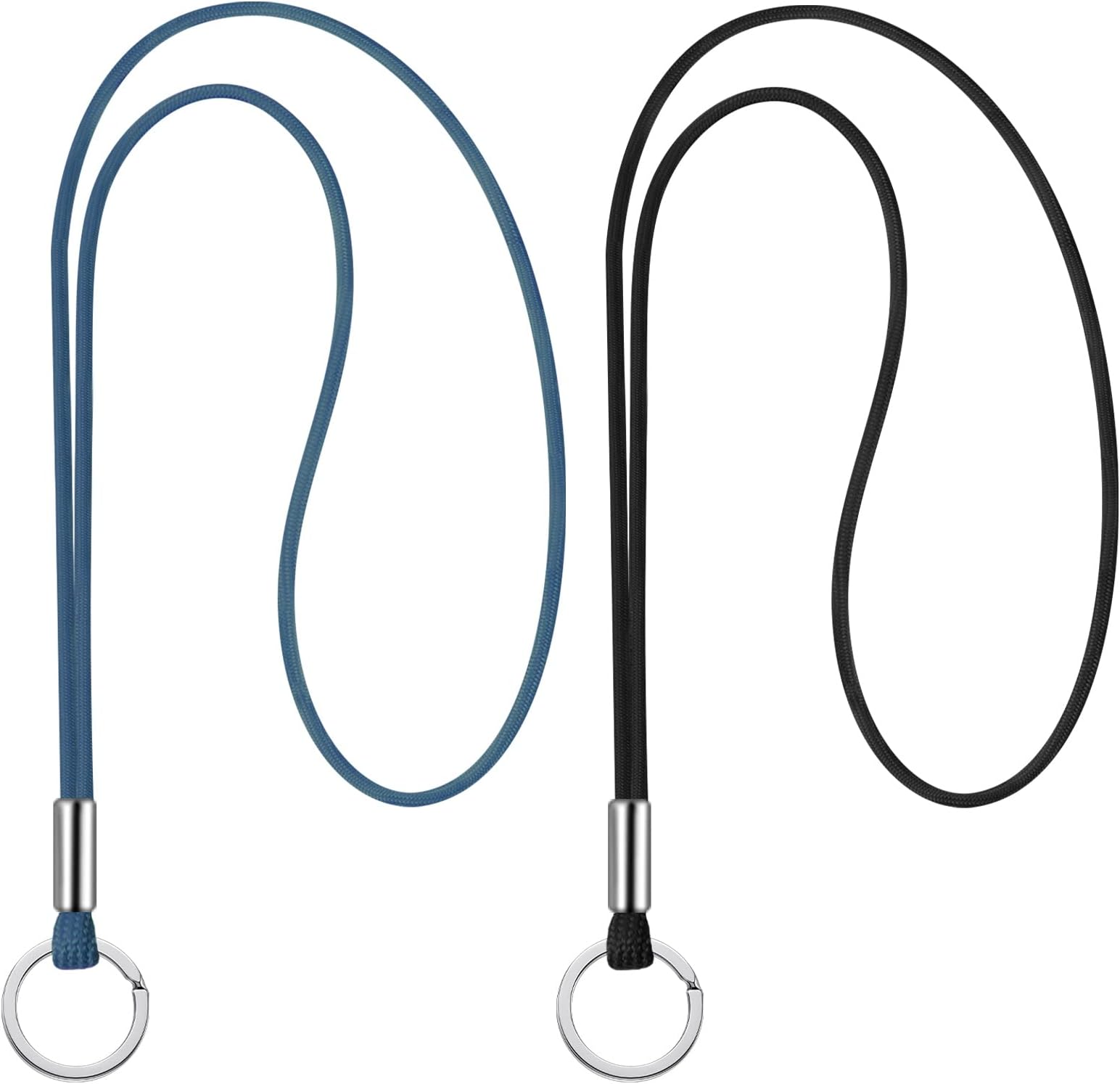 Badge Lanyards Neck Lanyard, 2 Pcs Nylon Round Cord Long Neck Straps ...