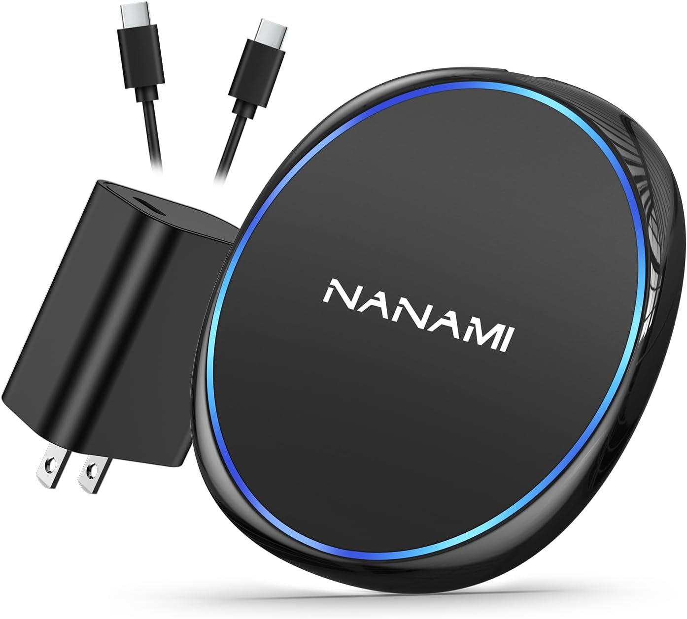 NANAMI 10W Fast Wireless Charger, Qi Charging Pad with Adapter for ...