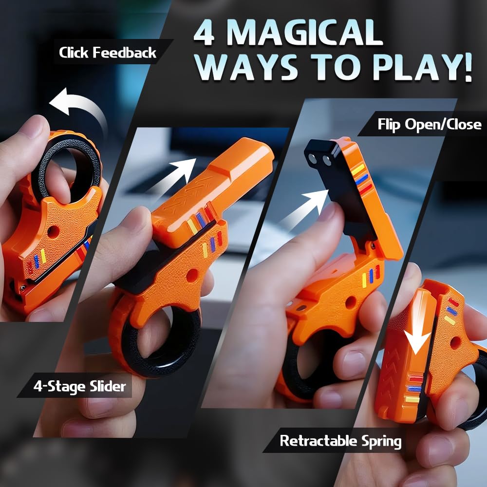 Snapklik.com : 3D Fidget Gun Slider Toy, Fun Fingertip Fidget Ring ...