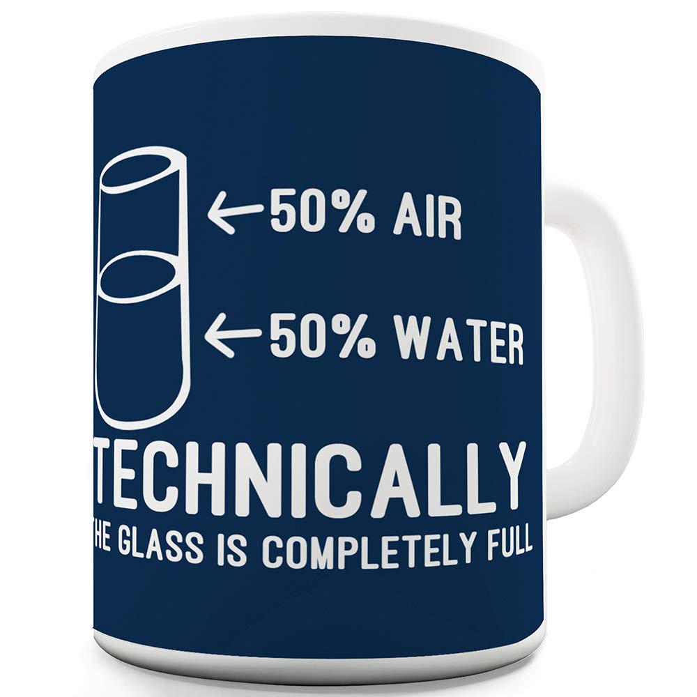 Amazon.com: 11 OZ Funny Mugs For Men Rude Optimist Glass Full : Home ...