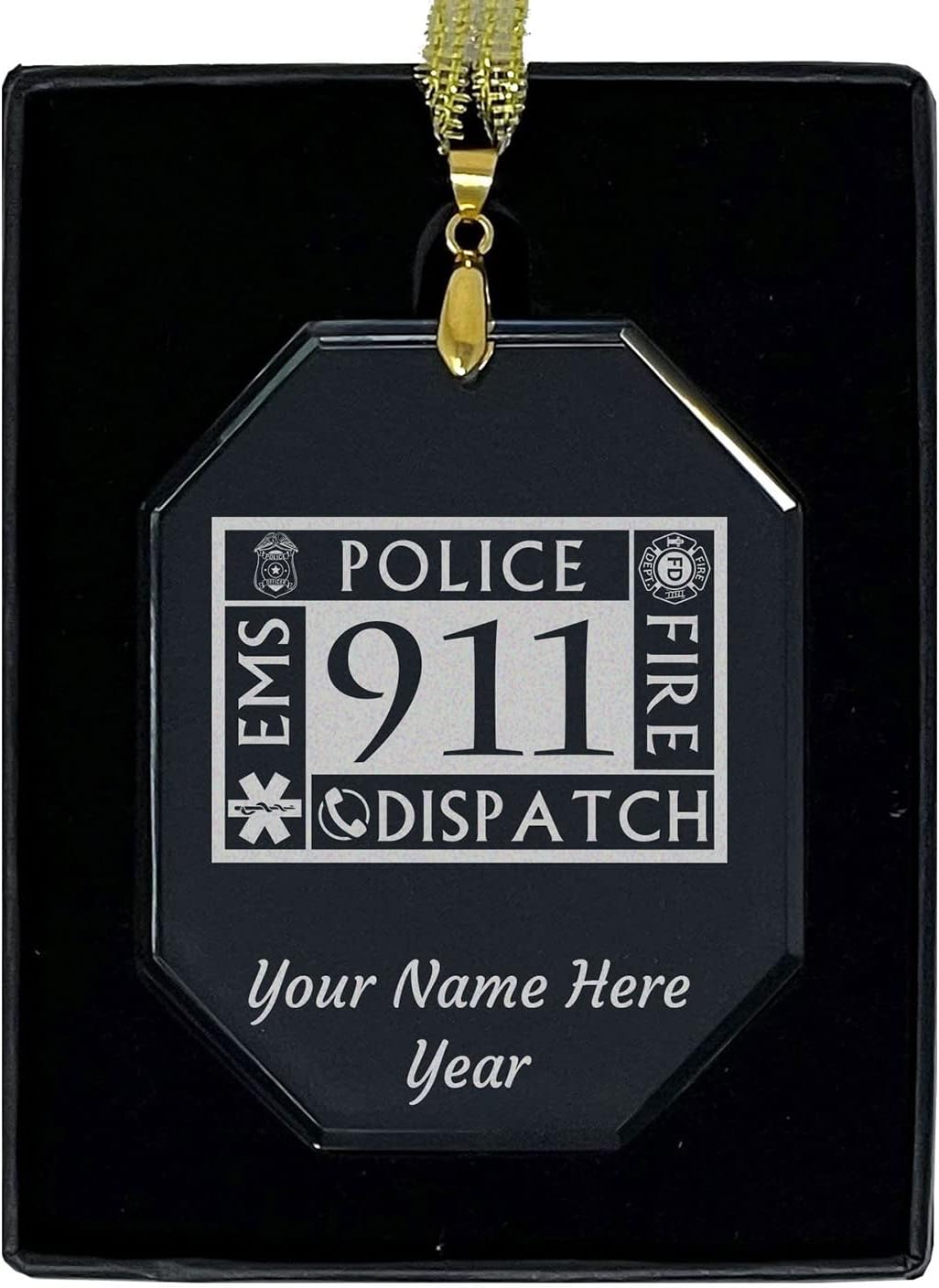 Amazon.com: LaserGram Personalized Glass Christmas Ornament, Emergency ...