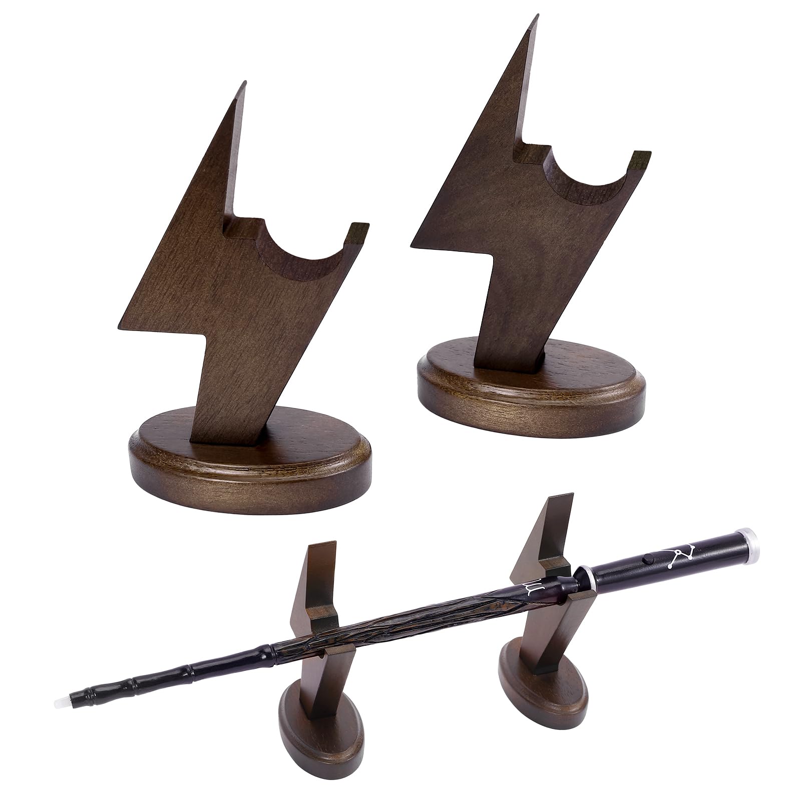 Amazon.com: WizWonders Wooden Wizard Wand Display Stand Lightning-Shape ...