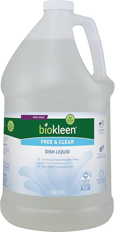 Amazon.com: Biokleen Free & Clear Dish Soap - Dish Liquid, Dishwashing ...