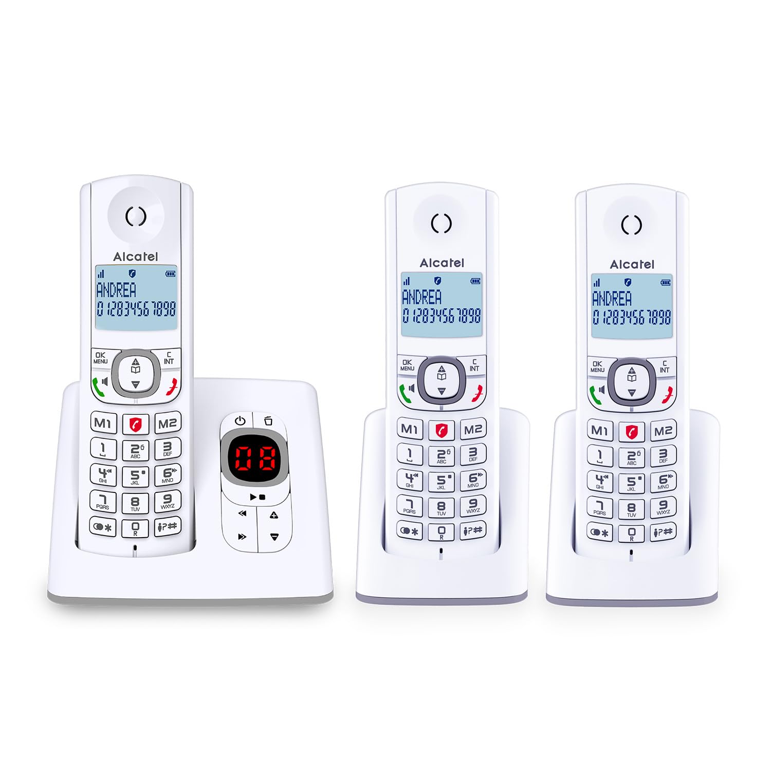 ALCATEL F530 Voice Trio - Téléphone Fixe Sans Fil DECT Avec Répondeur ...