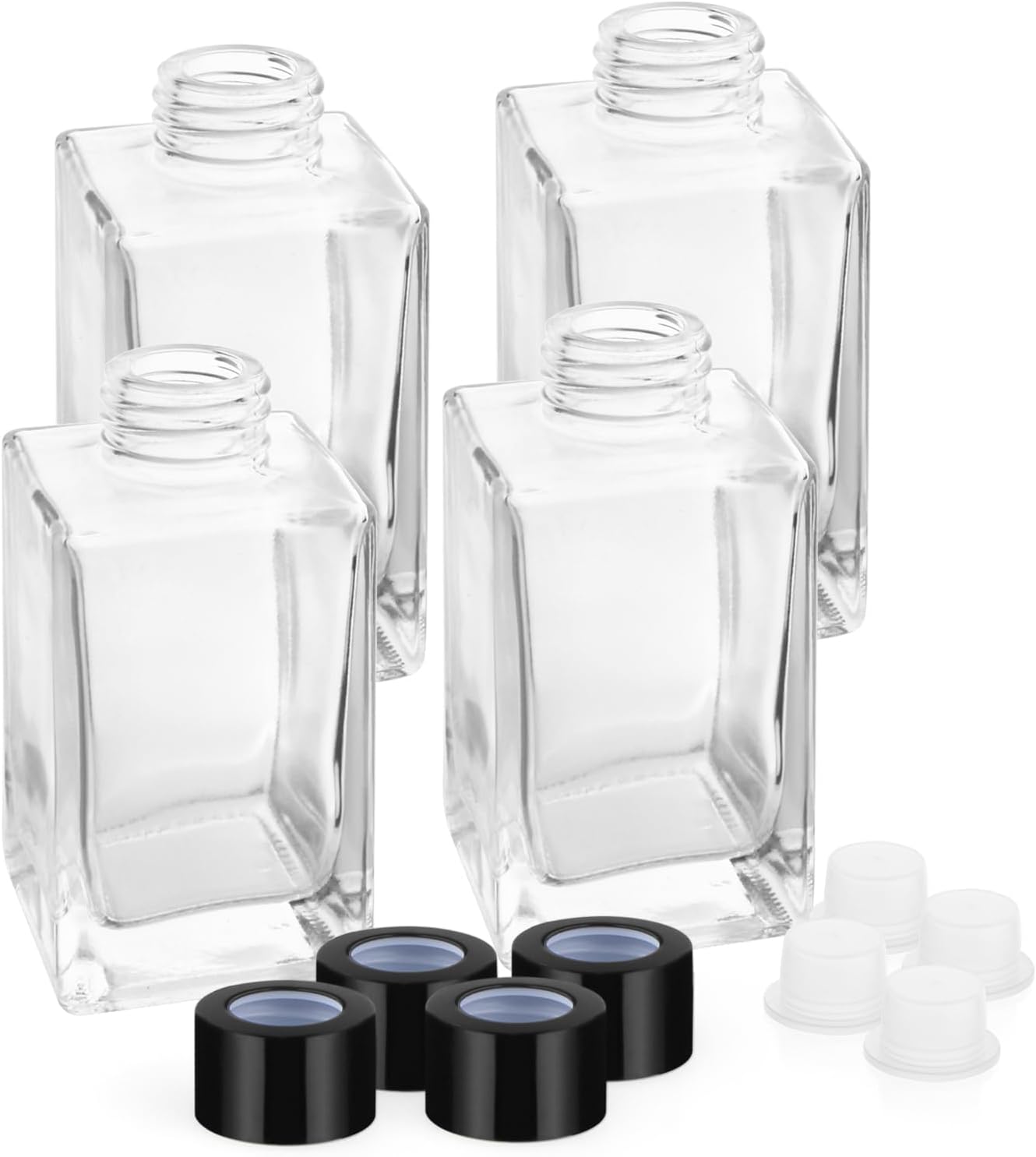 Amazon.com: 4PCS 100ML Glass Diffuser Bottles Black, Refillable Empty ...