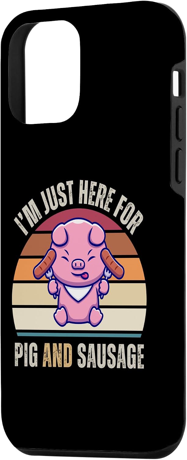 iPhone 12 mini Retro Cute Pig I’m Just Here For Pig And Sausage Case ...