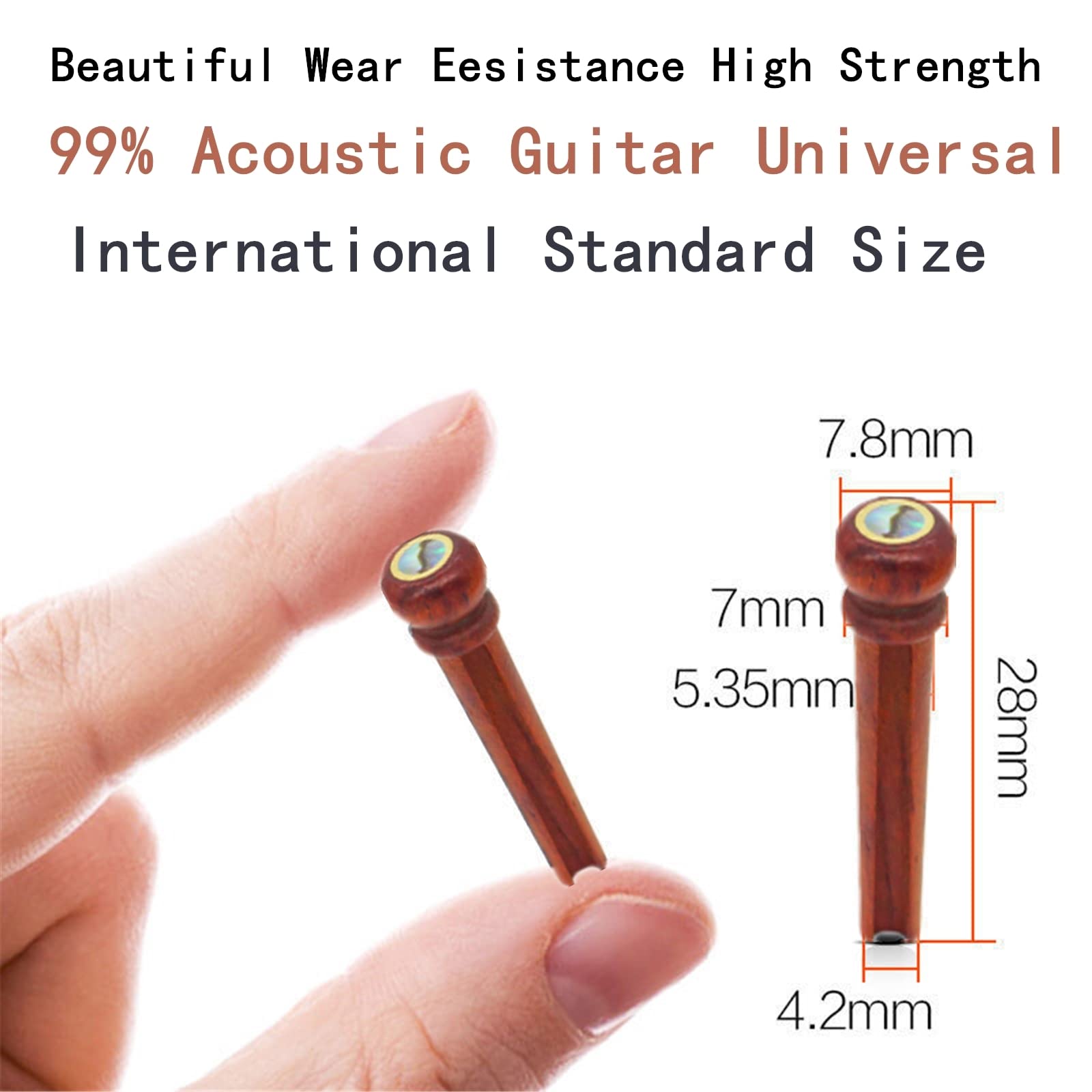 Snapklik.com : Miwayer Cocobolo Wood Guitar Bridge Pins Replacement ...