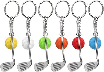 Amazon.com: GLOGLOW Golf Keychain, 6Pcs Mini Golf Ball Key Ring Sports ...