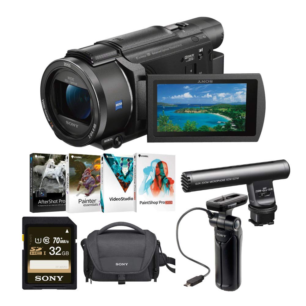 Amazon.com : Sony FDR-AX53/B 4K Camcorder with Tripod and Gun Zoom ...