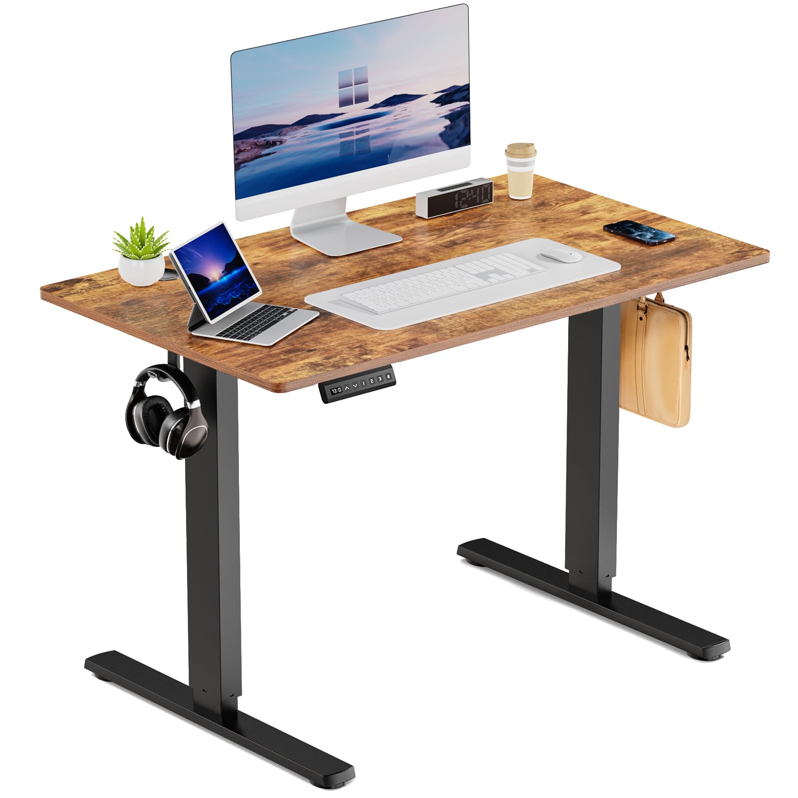 DUMOS 40 Inch Electric Standing Office Desk Height Adjustable Sit Stand ...