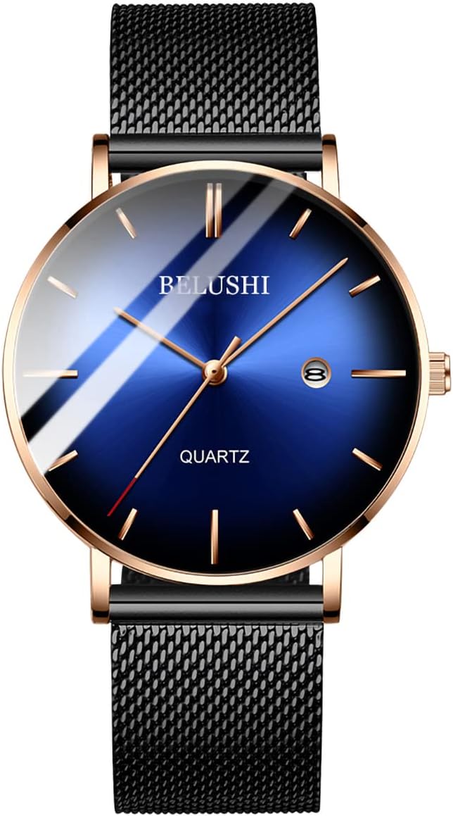 Reloj clásico para hombre con calendario, reloj de pulsera, caja fina ...