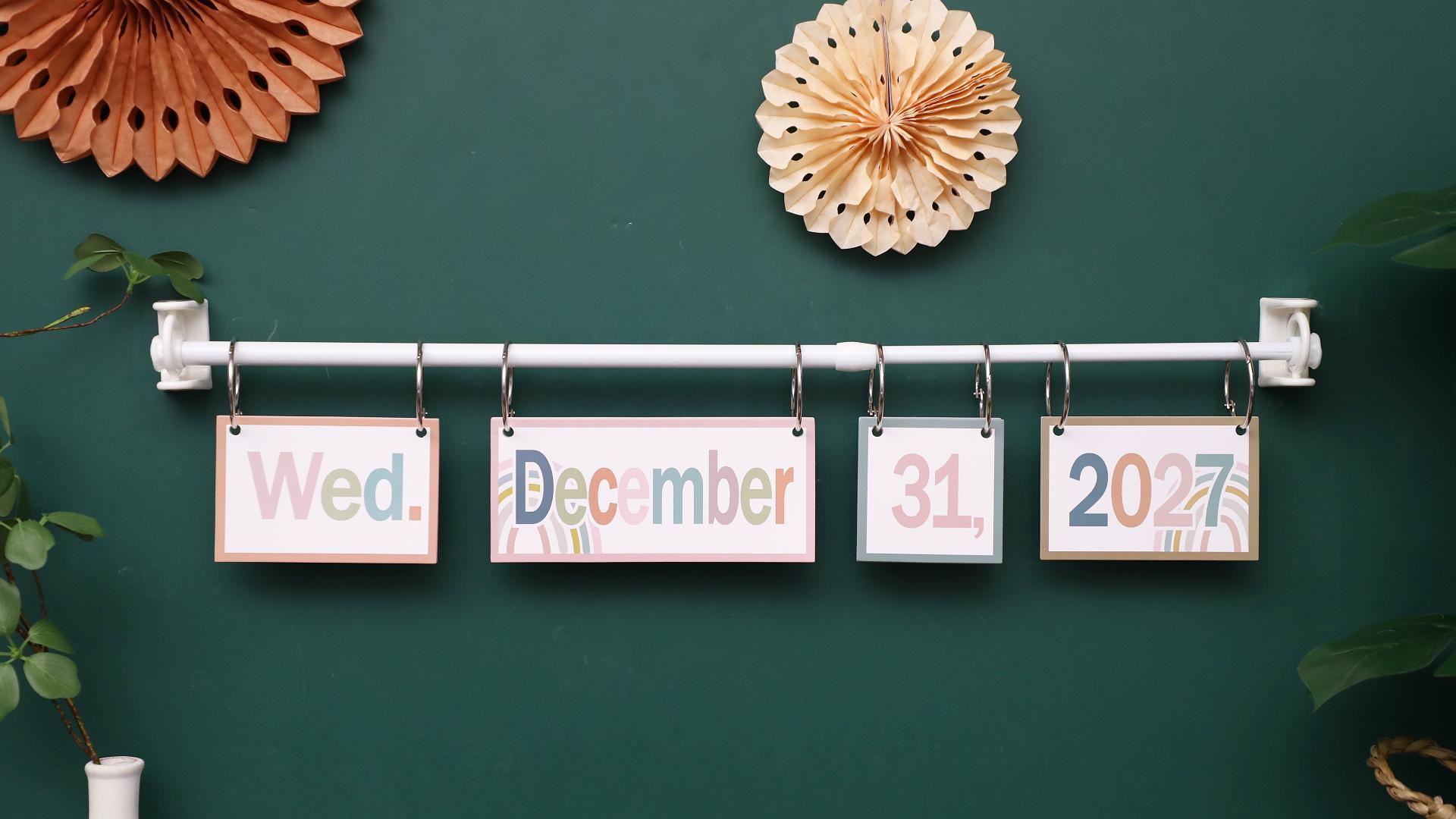 Flip Calendar For Classroom 96 Pcs Pencil Flip Calendar Classroom ...