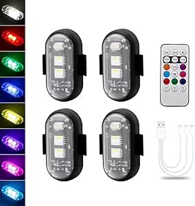 Amazon.com: TINSKY 4 Pcs Magnetic LED Strobe Lights with Remote Control ...