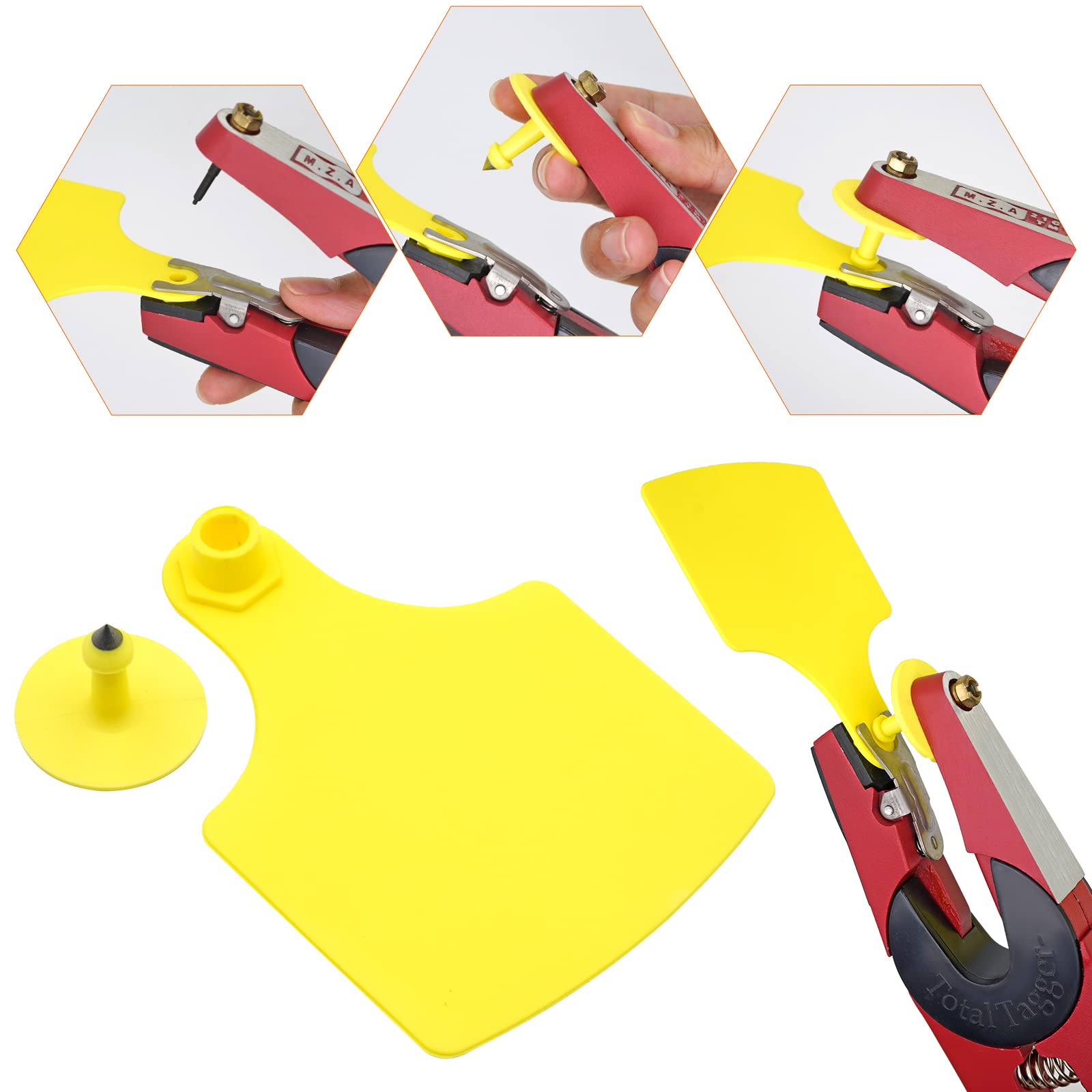 Snapklik.com : 4.1” L3”W Livestock Blank Ear Tags 100 Pieces Cattle Ear ...
