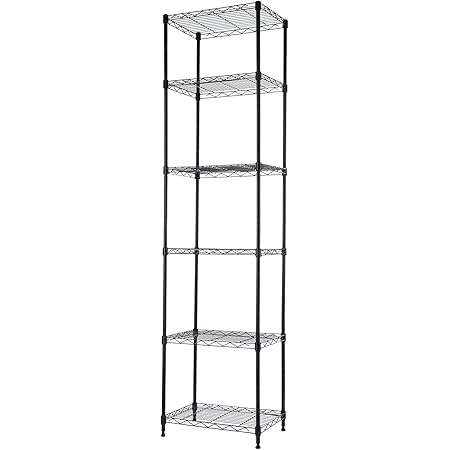 Amazon.com: 6 Wire Shelving Steel Storage Rack Adjustable Unit Shelves ...
