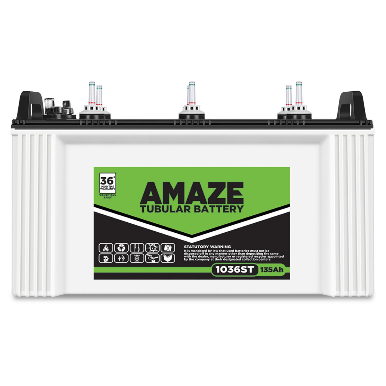 Amaze Short Tubular Battery for Home, Office & Shops | 1036ST 135Ah ...