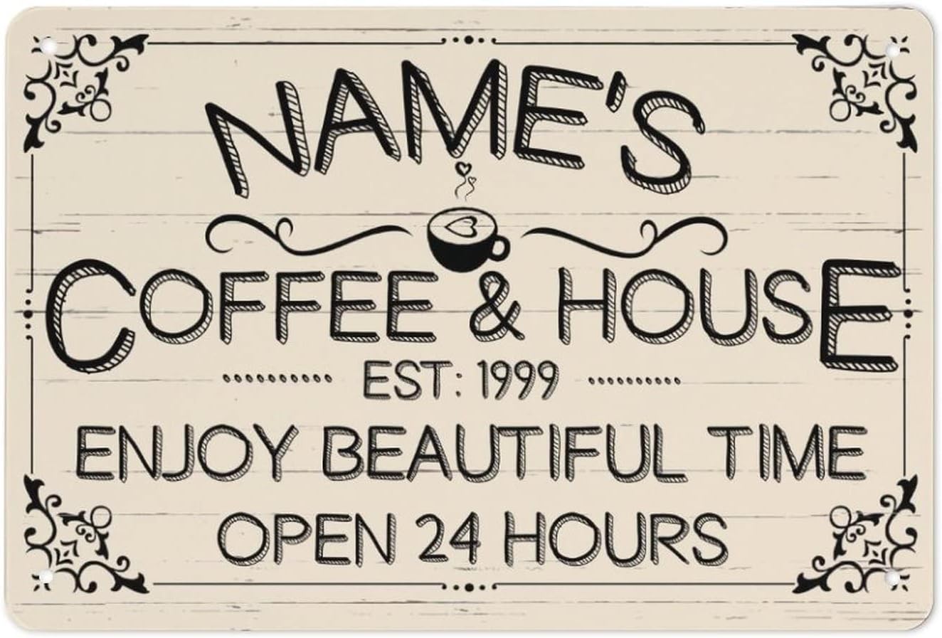 Amazon.com: Custom Coffee Bar Sign Wall Art Decor Signage for Home ...
