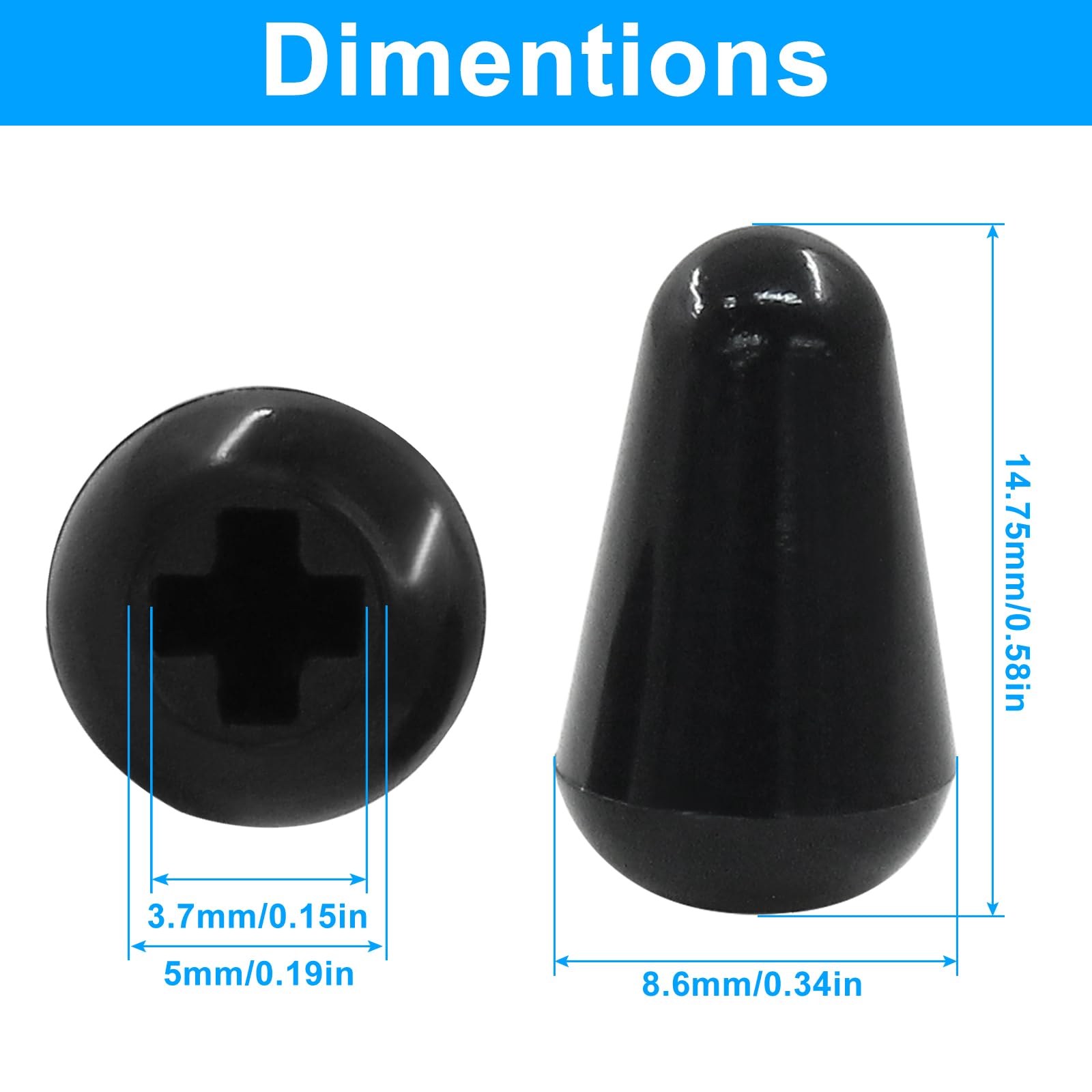 Snapklik.com : 2 Pcs Black Guitar Plastic 5 Ways Switch TipsPickup ...