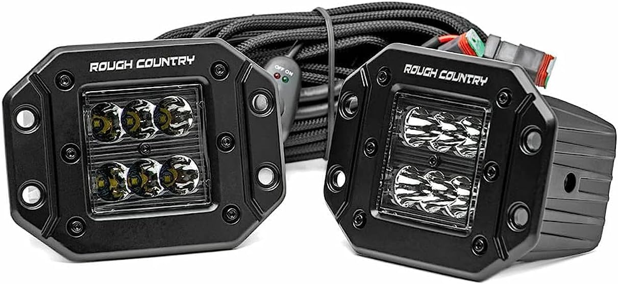 Rough Country 2" Black Series Flush Mount CREE LED Lights - 70803BL ...