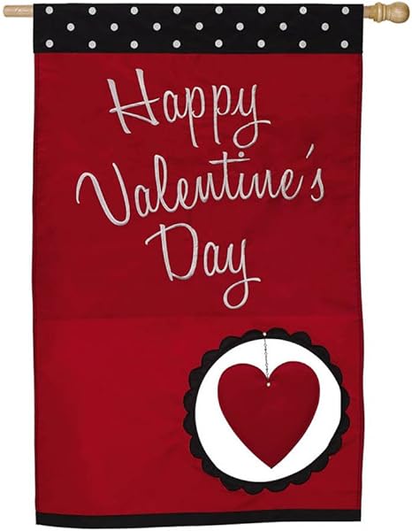 Amazon.com : Happy Valentines Day Applique House Flag : Outdoor ...