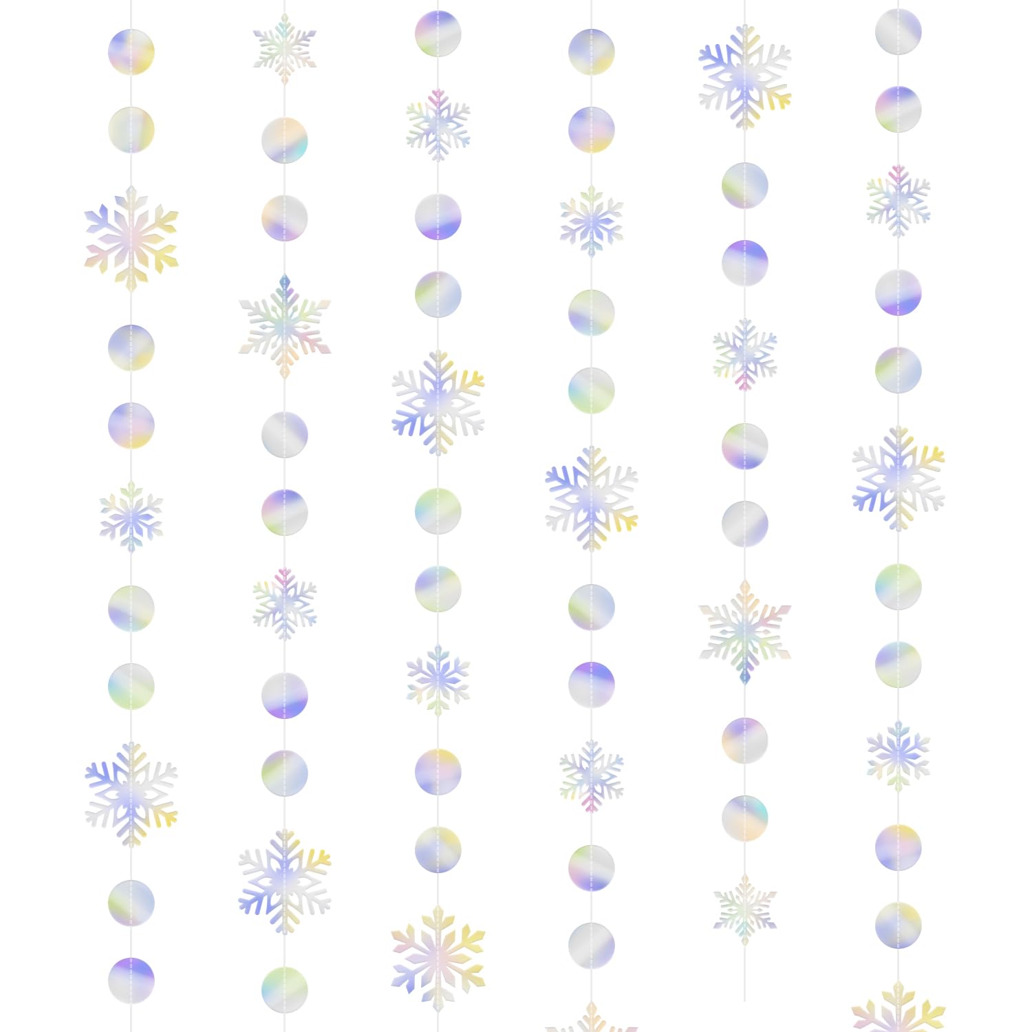 ZALAON 23.6 Feet Winter Wonderland Snowflakes Decorations Iridescent ...