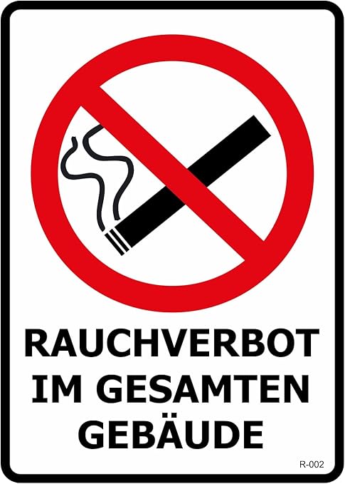 Nation Aufkleber Rauchverbot im gesamten Gebäude Nicht Rauchen Schild ...