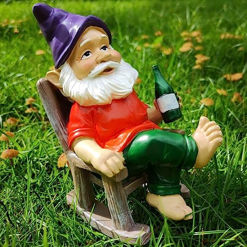 Amazon.com: PAETAE Garden Gnome Statue Outdoor Decor, Solar Patio ...