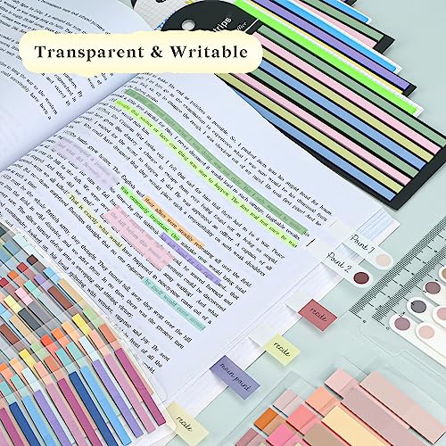 Snapklik.com : Temiary 2400Pcs Clear Sticky Tabs For Annotating Books