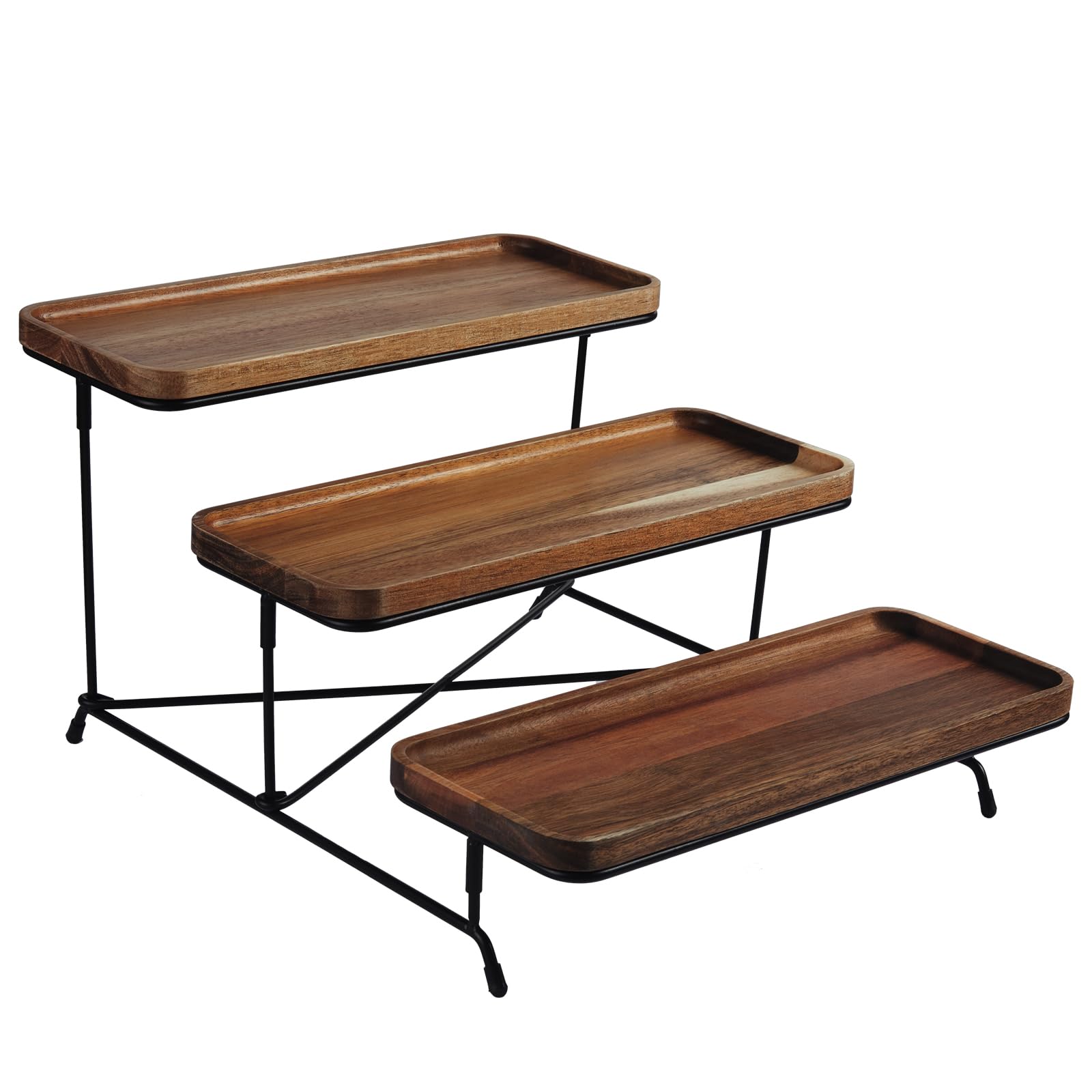 Amazon.com | HOMKULA 3 Tiered Tray Stand - Three Tiered Serving Stand ...