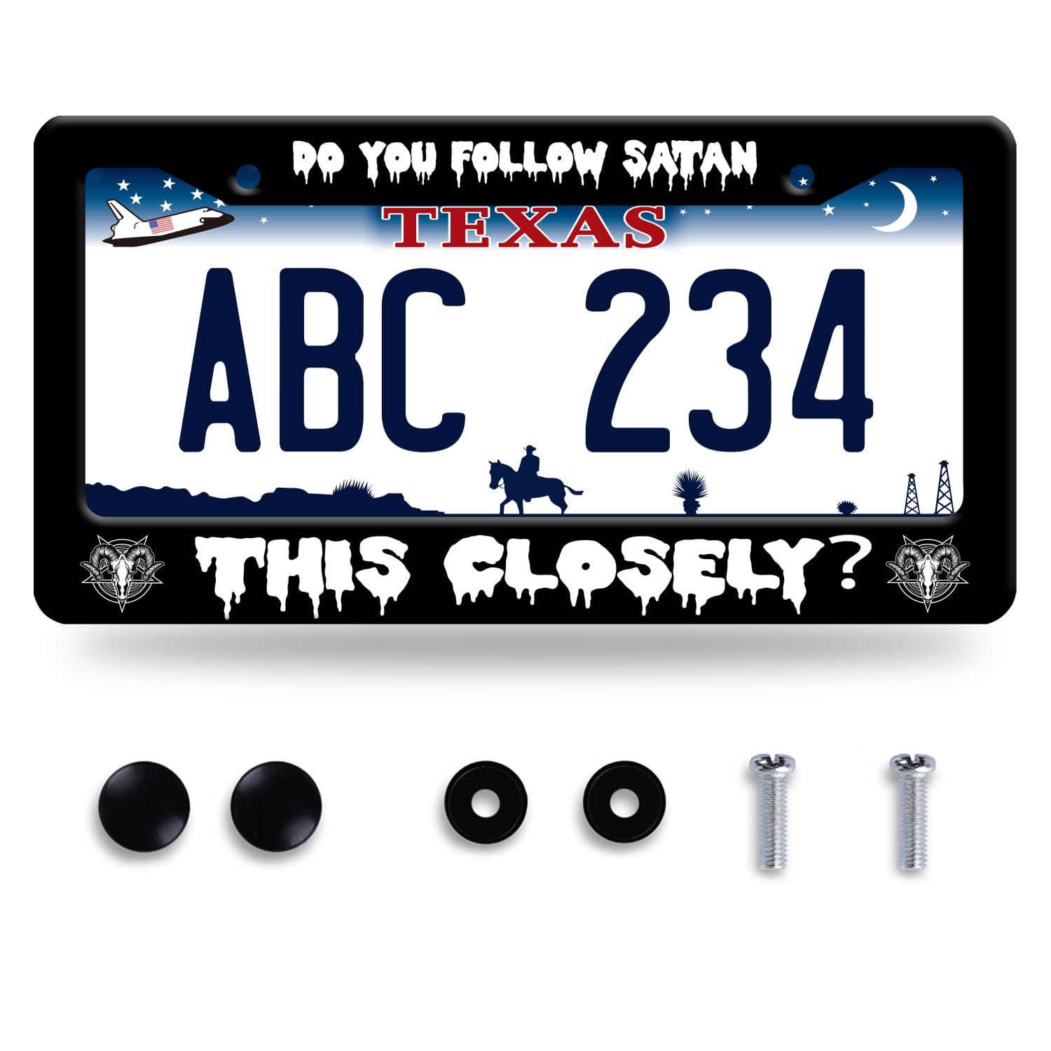 Amazon.com: Do You followe Satan This Closely? License Plate Frame ...