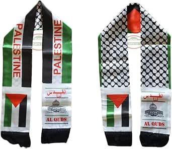 Amazon.com: Palestinian Satin Scarf [12 Pcs] Palestine Scarf Flag Shawl ...