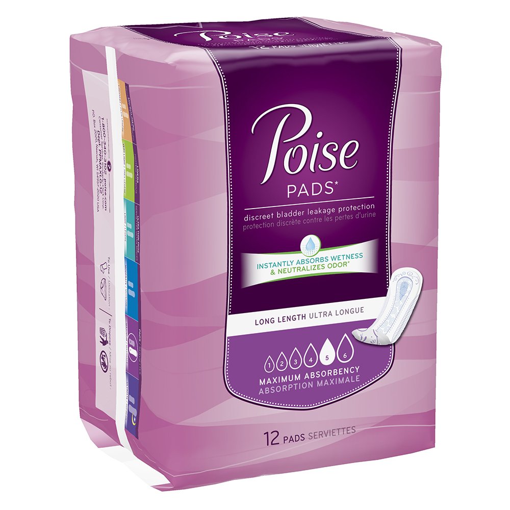 Amazon.com: Poise Maximum Absorbency Pads, Long, 12 Count : Health ...