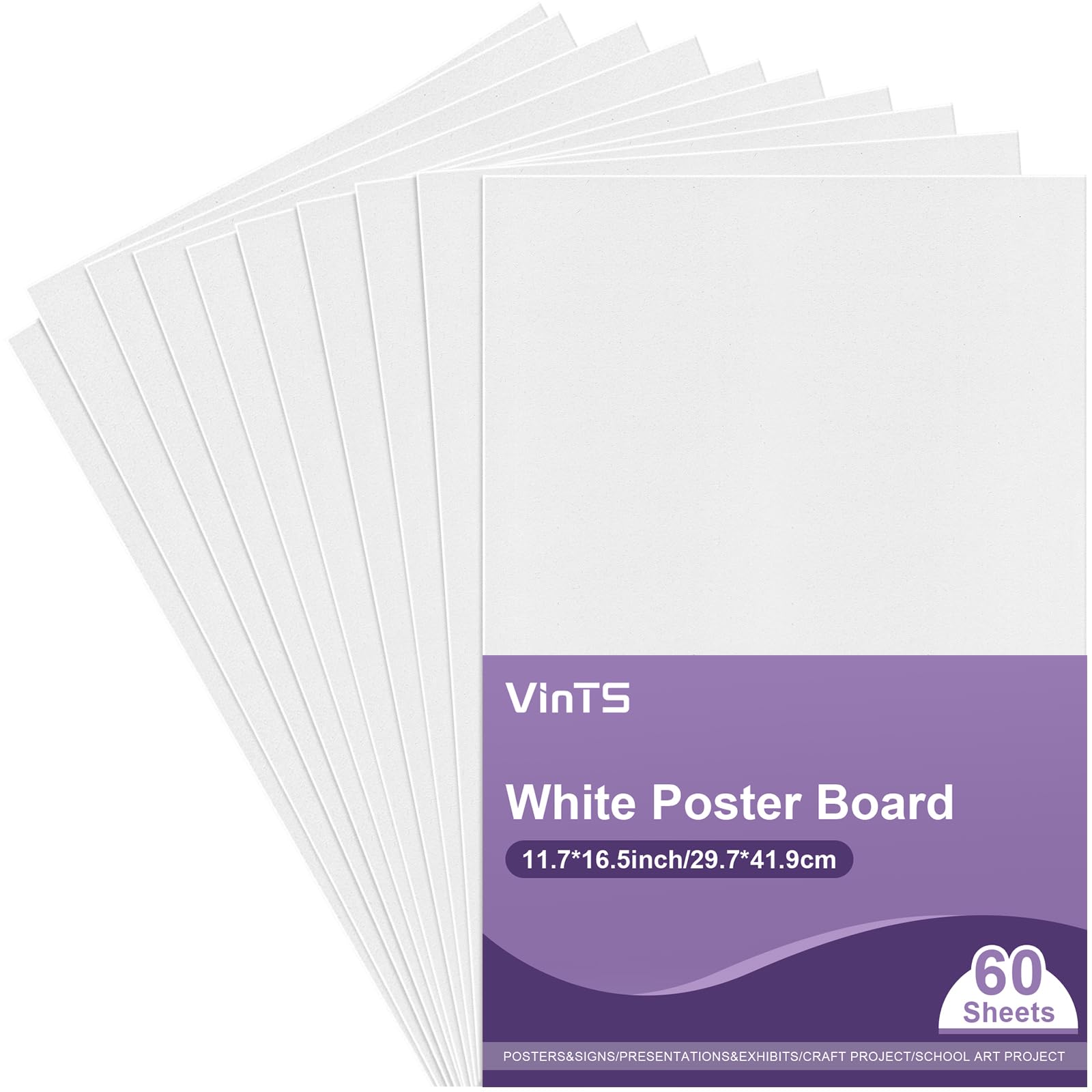 Amazon.com: 60 Pcs White Poster Board,VinTS 11.7 * 16.5 Inches White ...