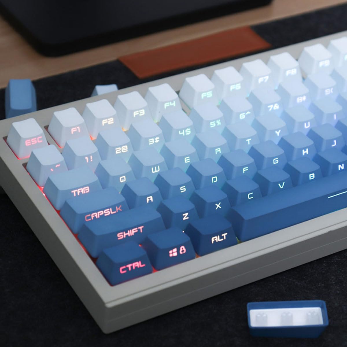 Gradient Backlit Keycaps PBT Doubleshot Blue Keycaps Set OEM Profile ...