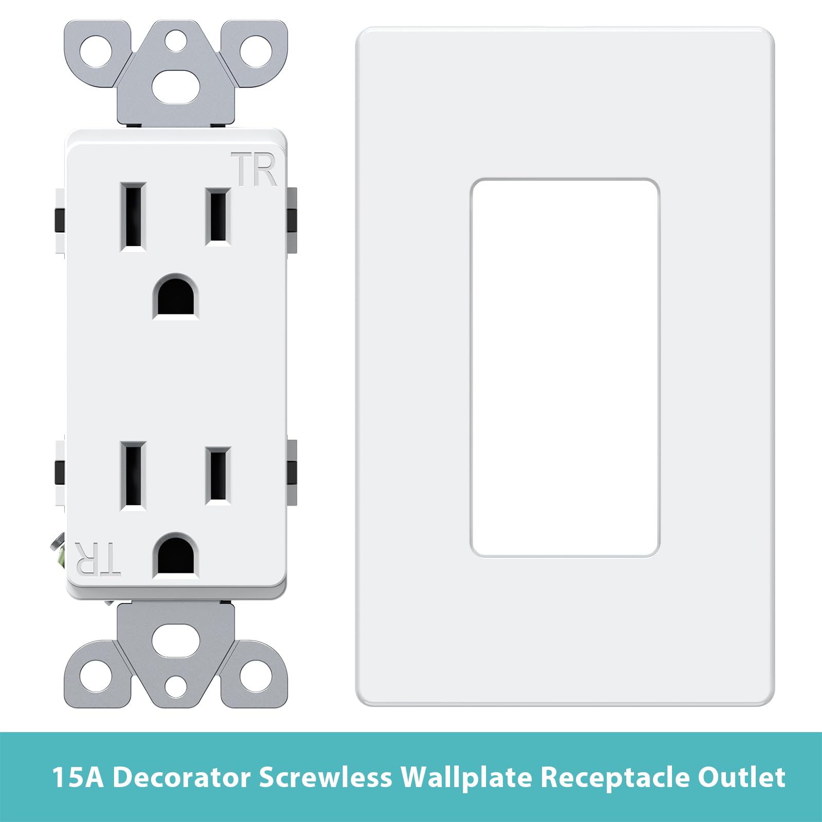 Snapklik.com : Decorator Receptacle Outlet, Screwless Wall Plate ...