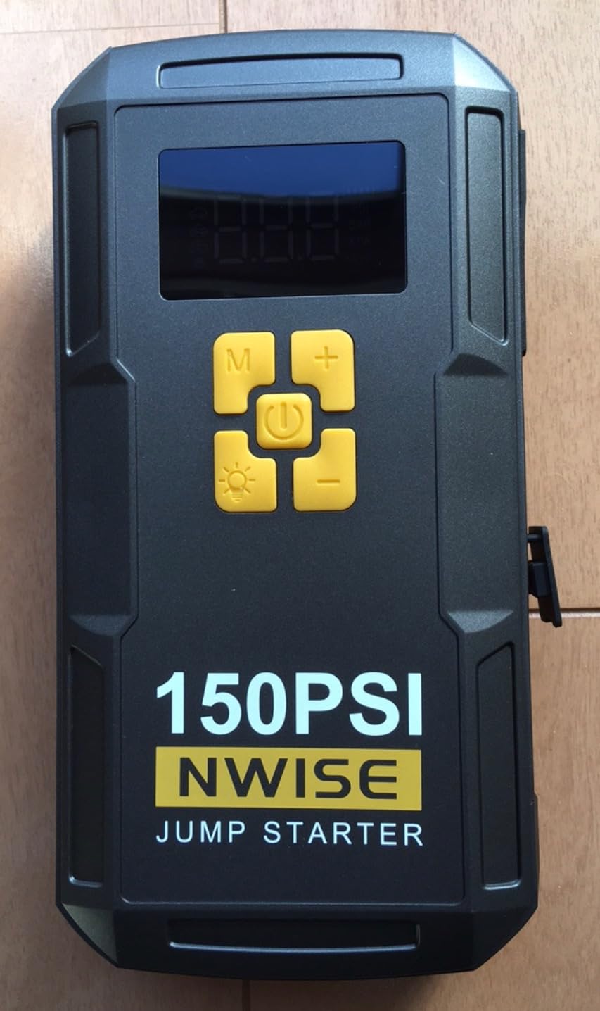Amazon | NWISE ジャンプスターター エアコンプレッサー搭載 2500Aピーク電流 電動空気入れ 一台四役 モバイルバッテリー LEDライト搭載 安全保護機能 日本語取扱説明書 ...