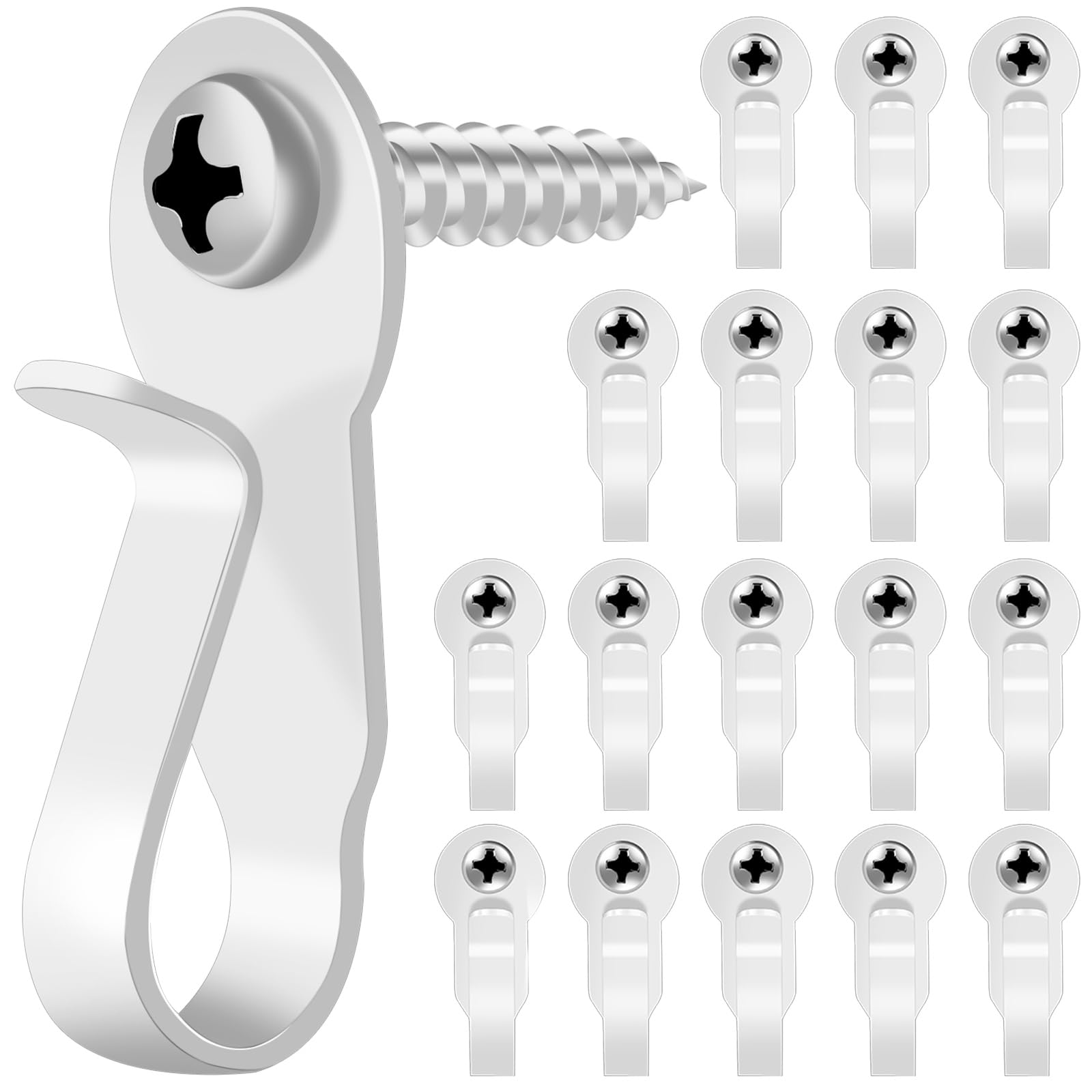 Amazon.com: Light Hanger Hooks, White Stainless Steel Screw in Hooks ...