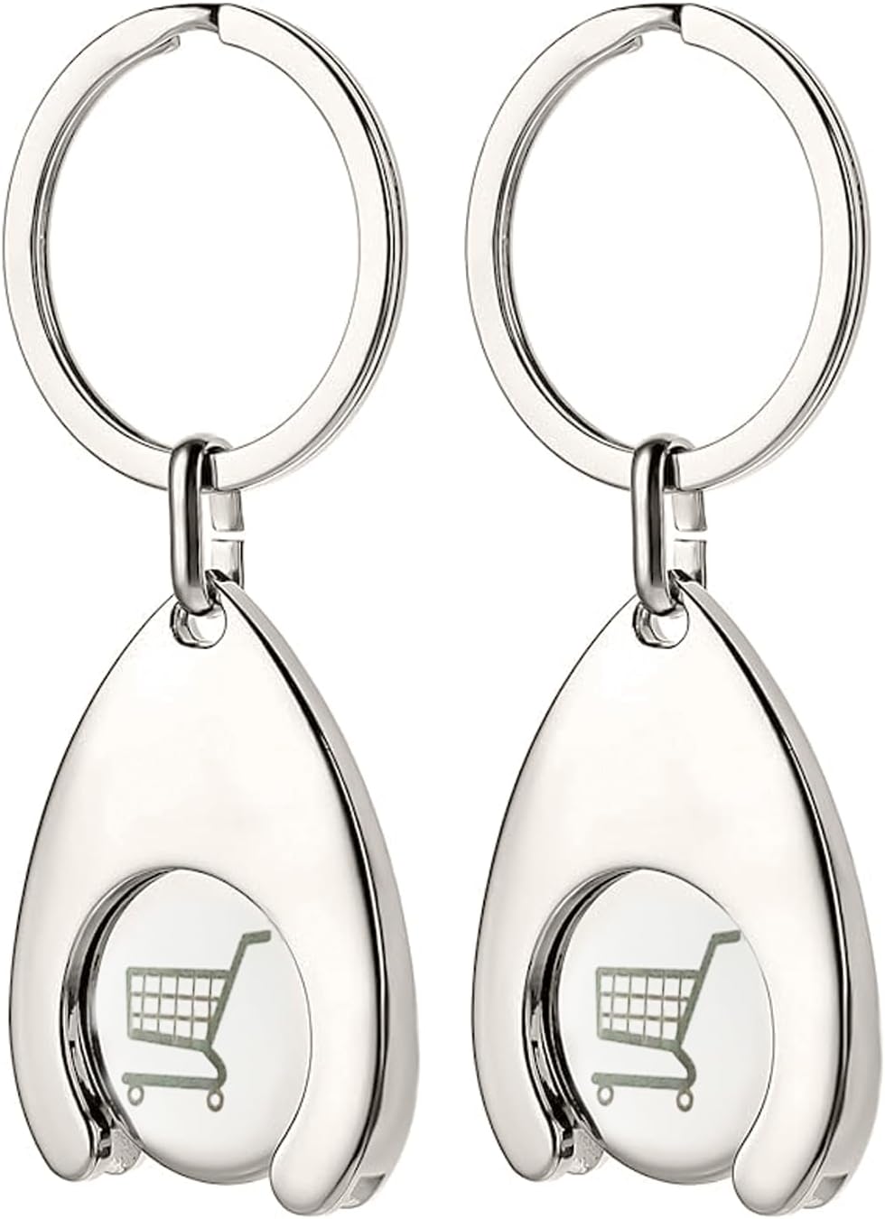 Yoljun 2 Pcs Shopping Trolley Token Keyrings Portable Pound Coin ...