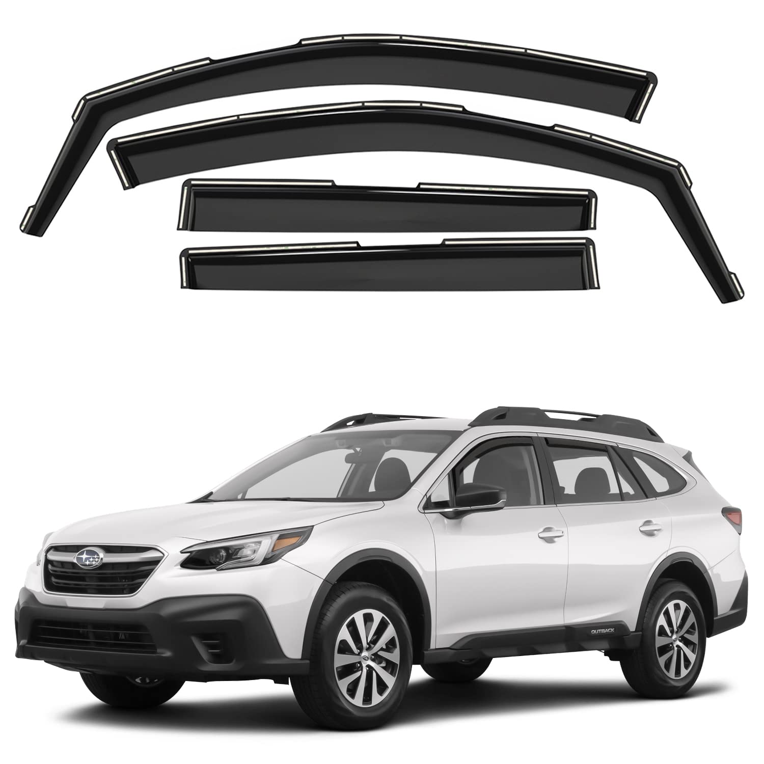 Co Smoke Tinted in-Channel Side Window Vent Visor Deflectors Rain ...