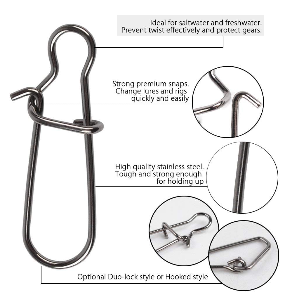 Snapklik.com : Sinker Slides, 100 Pack Sliding Swivels Fishing Line ...