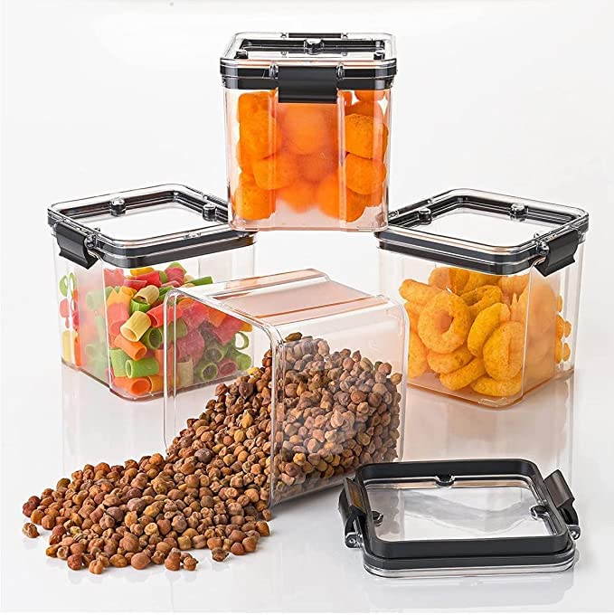 Buy Pillar Gems Plastic Airtight Lock & Lock Square 750ml Container Jar ...