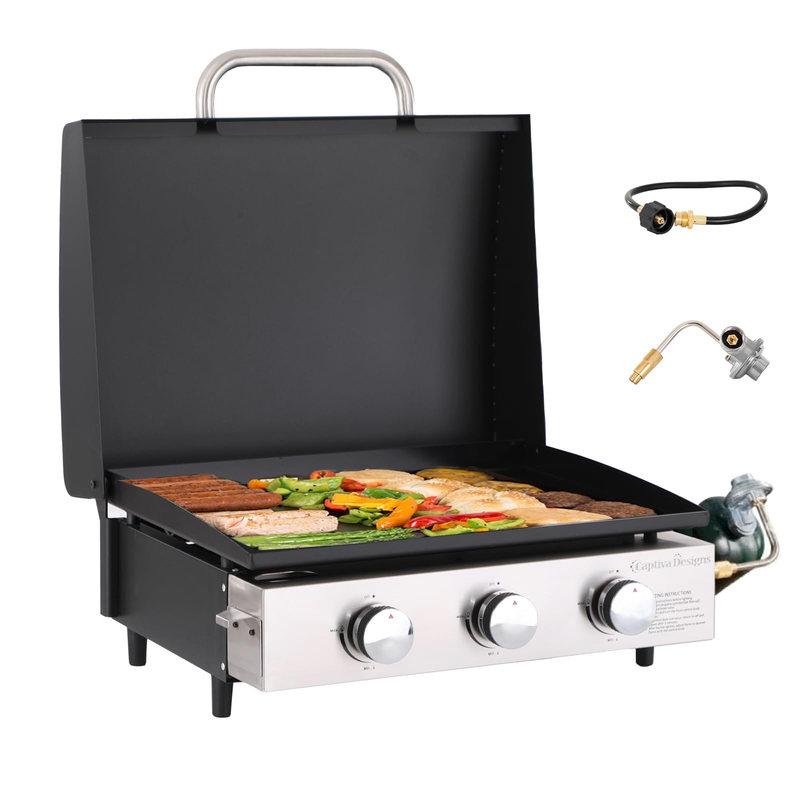 Amazon.com: GREEN PARTY 22 inch Portable Tabletop Griddle with Hood and ...