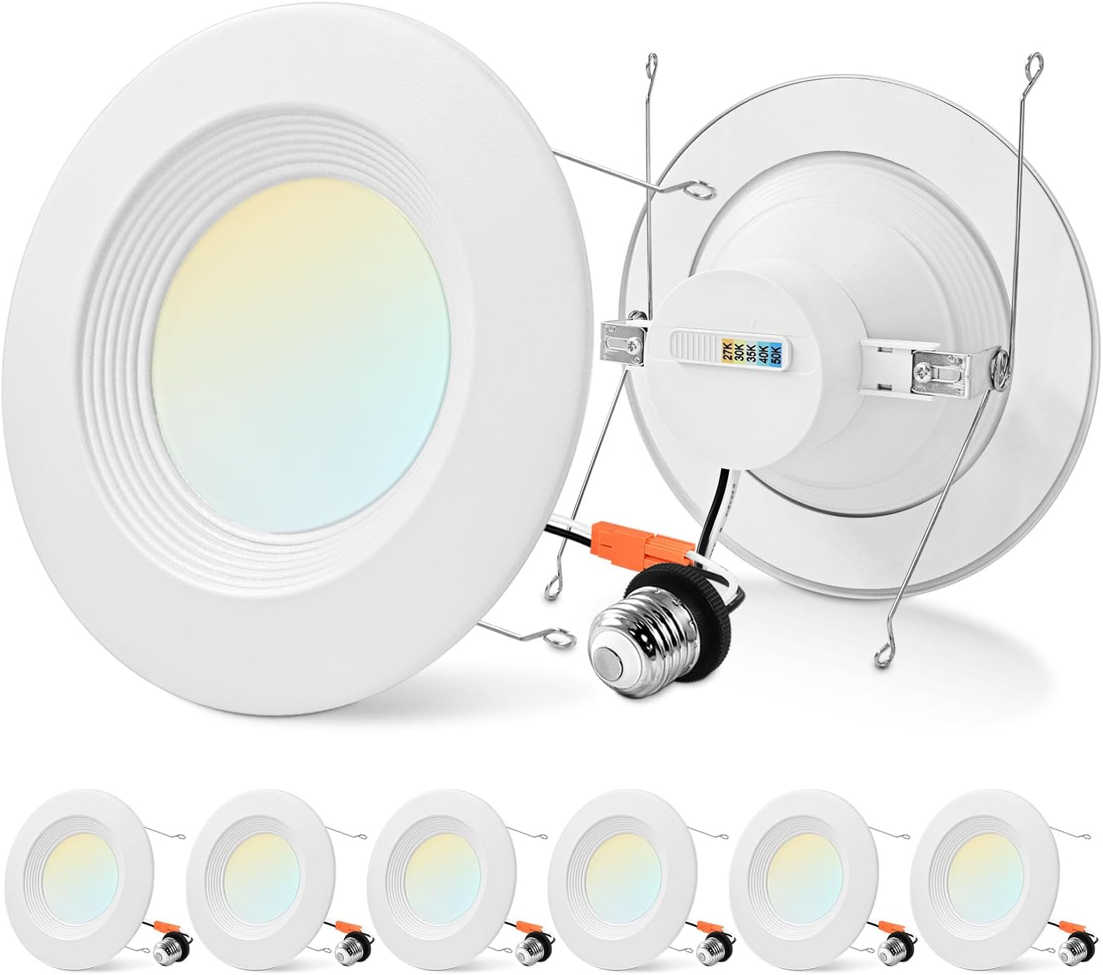 LUXRITE 5/6 Inch Retrofit LED Recessed Lighting, 17W=90W, 1500LM, 5CCT ...