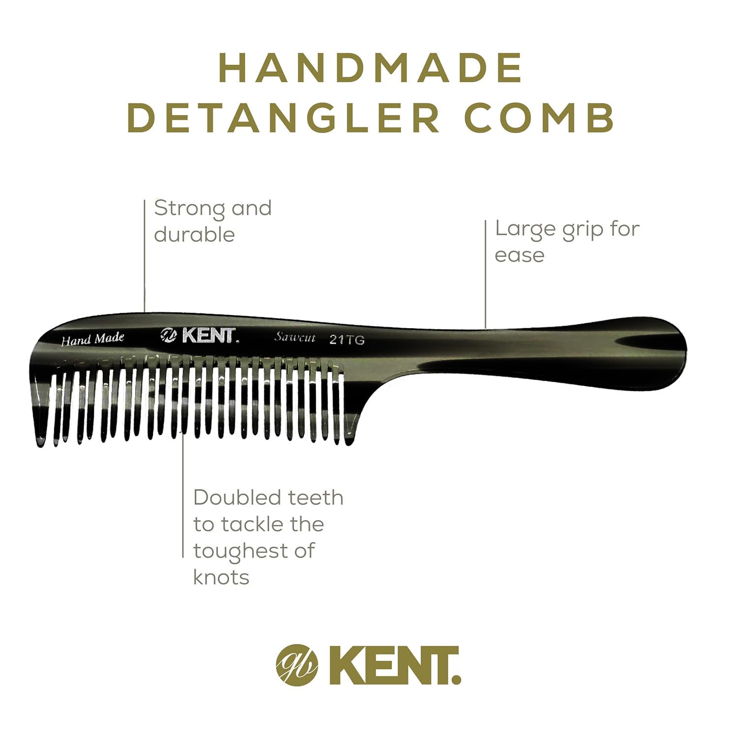 Snapklik.com : Kent 21T Large Hair Detangling Comb, Double Wide Tooth ...
