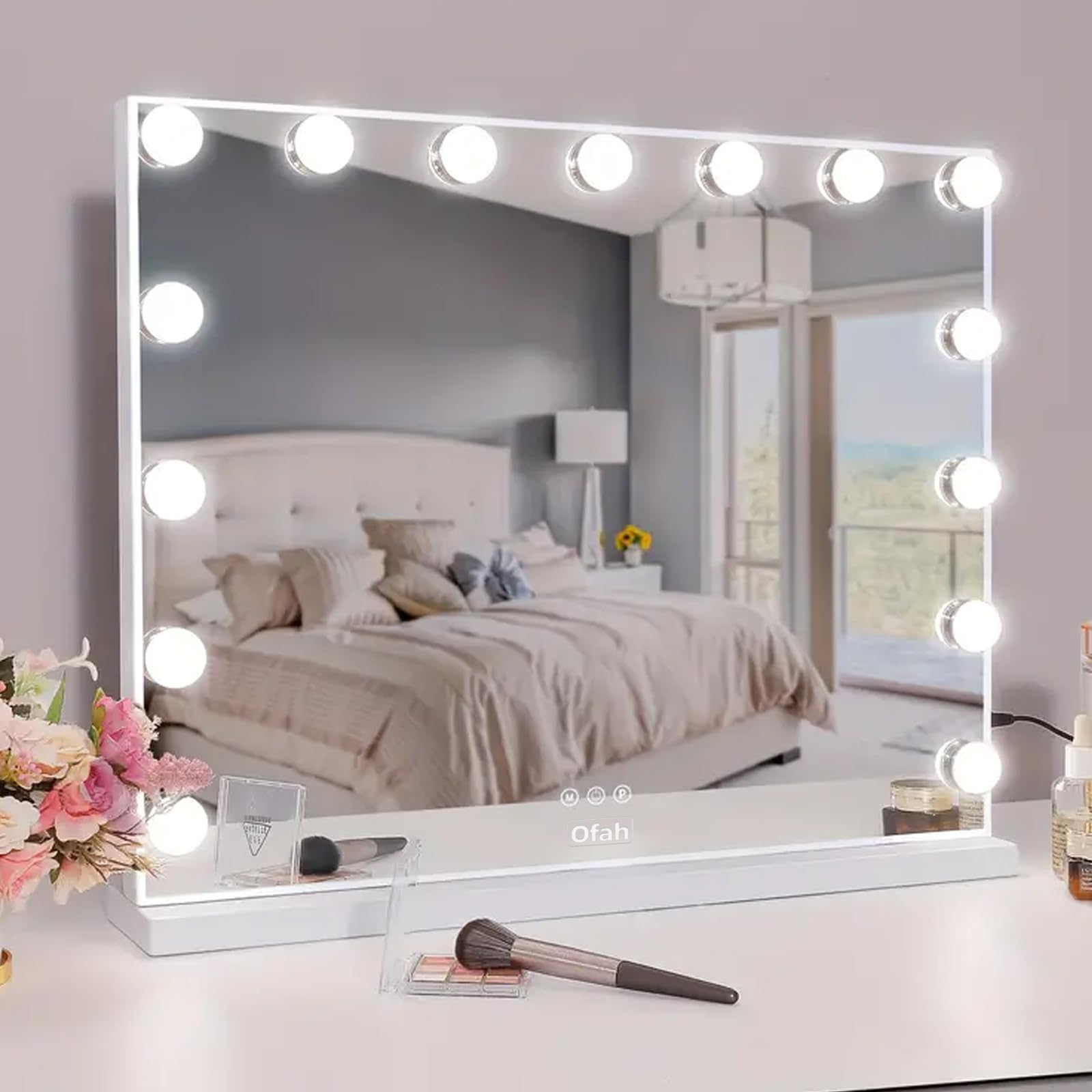 Hollywood Vanity Makeup Mirror with Lights, 58×48cm Large Lighted ...