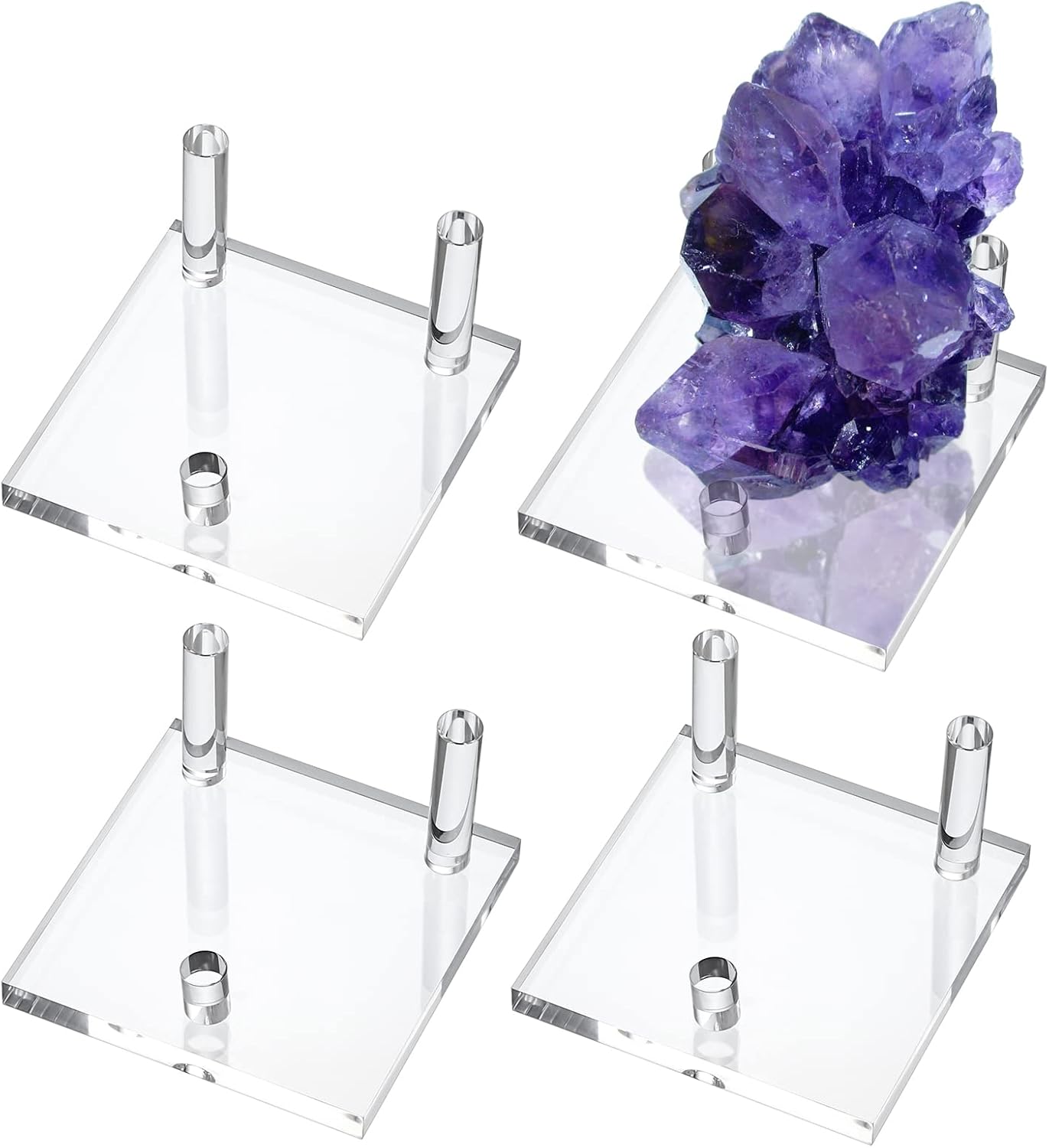 Amazon.com: Hipiwe 4-Pack Clear Acrylic Display Stand, Three-Peg ...