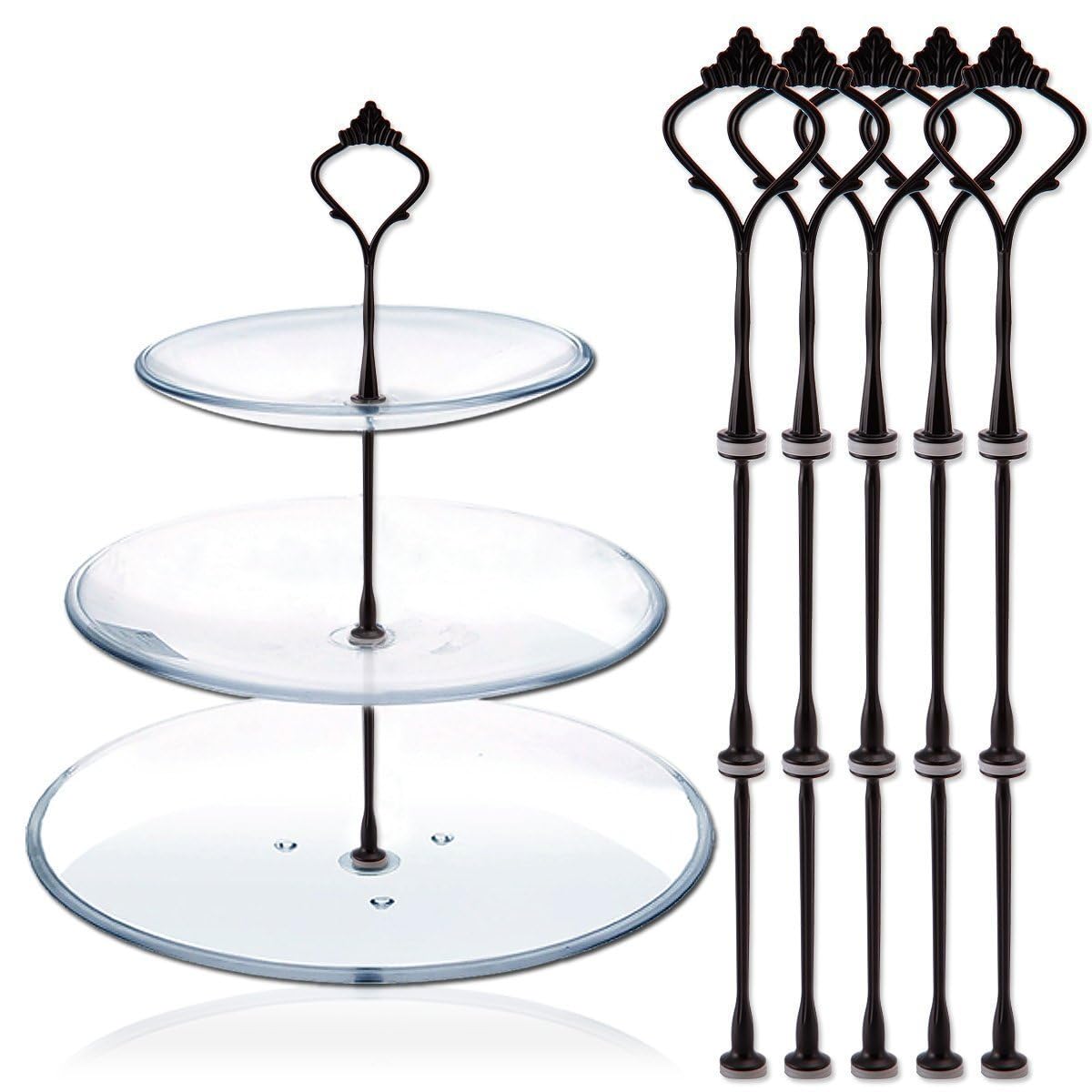 Amazon.com: Happy Will 3 Tier Cake Stand Fitttings Kits Fruit Cake ...