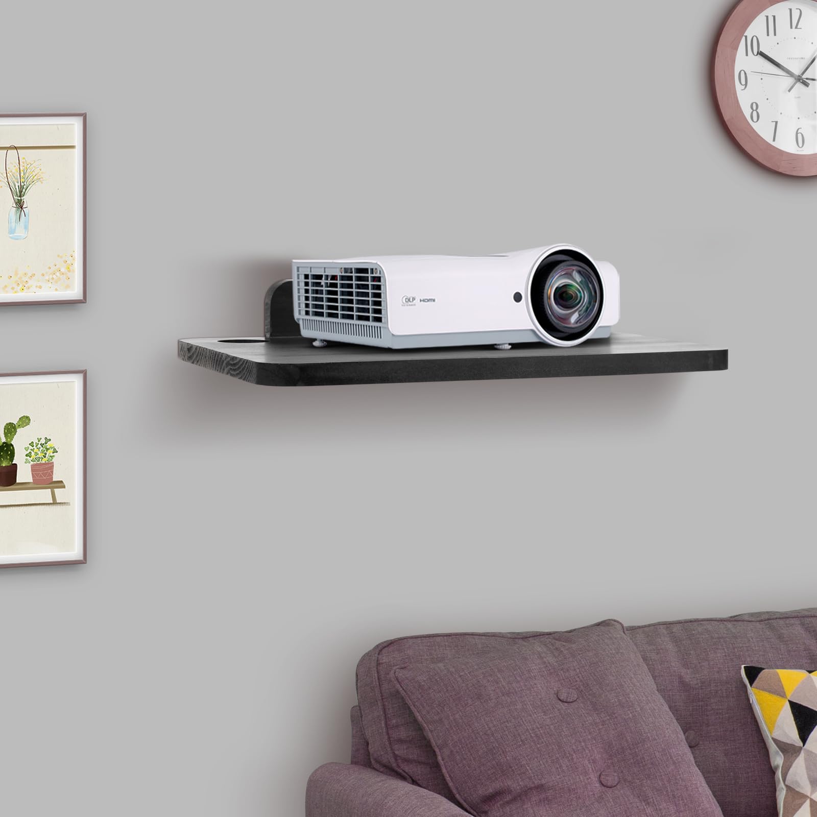 Snapklik.com : Projector Shelf Wall Mount Floating Shelf Projector Rack ...