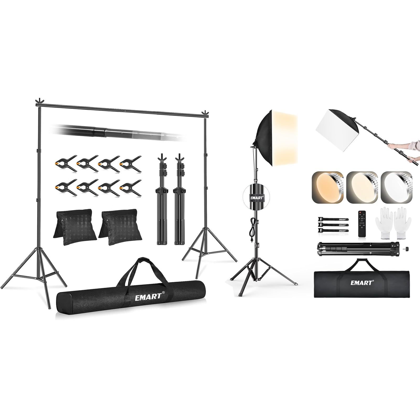 Amazon.com : EMART Backdrop Stand 10x7ft(WxH) Photo Studio Adjustable ...